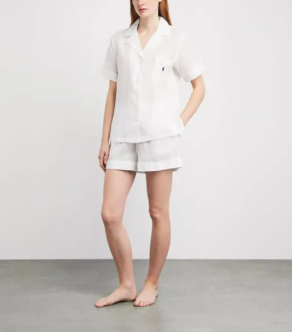 Polo Ralph Lauren Linen-cotton Short Pyjama Set - White