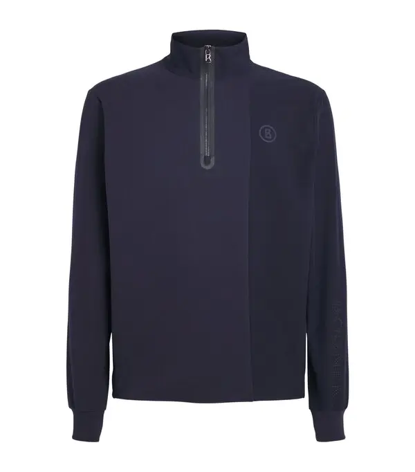 Bogner Cotton-blend Connor Quarter-zip Sweatshirt - Navy
