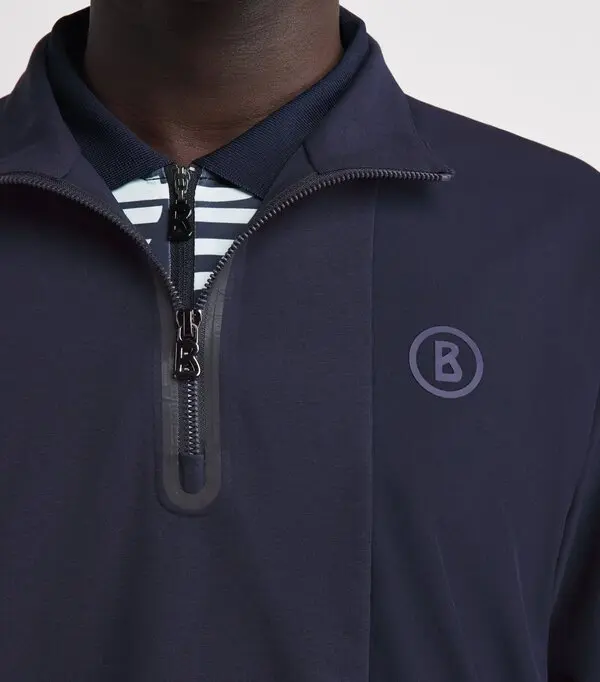 Bogner Cotton-blend Connor Quarter-zip Sweatshirt - Navy