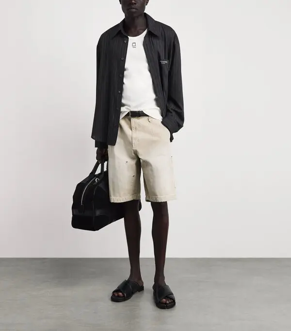 WOOYOUNGMI Cotton Carpenter Shorts - Beige