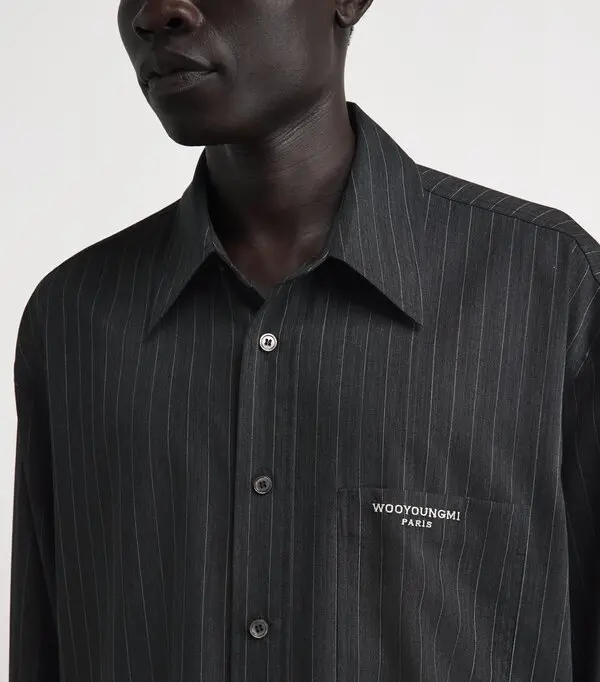 WOOYOUNGMI Wool-blend Pinstripe Shirt