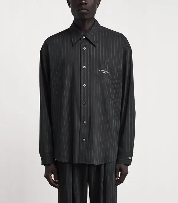 WOOYOUNGMI Wool-blend Pinstripe Shirt