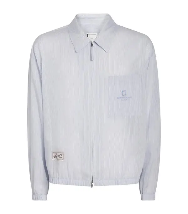 WOOYOUNGMI Stripe Zip-up Shirt - Blue