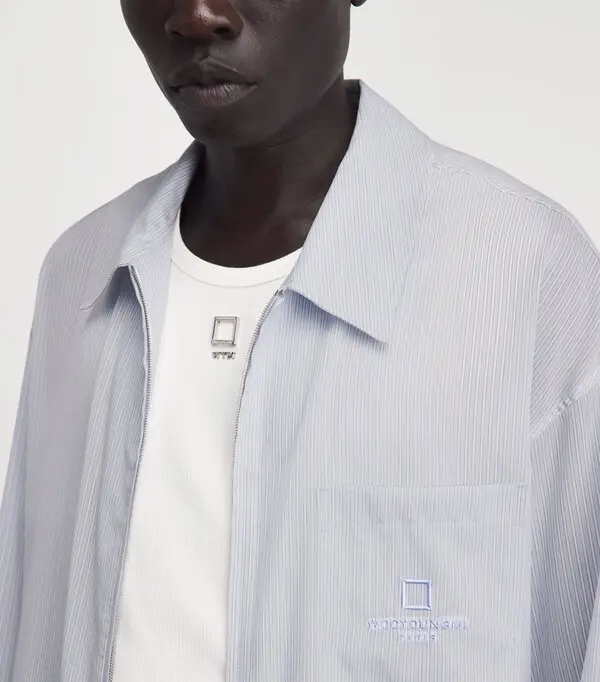 WOOYOUNGMI Stripe Zip-up Shirt