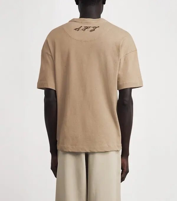 Jacquemus Cotton Embroidered Brodero T-shirt - Beige