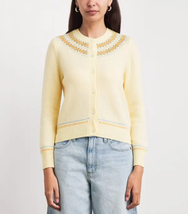 DÔEN Wool-blend Olympe Cardigan - Yellow