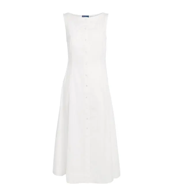 Polo Ralph Lauren Cotton Panelled Midi Dress - White