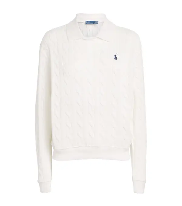 Polo Ralph Lauren Cotton Cable-knit Polo Collar Sweater