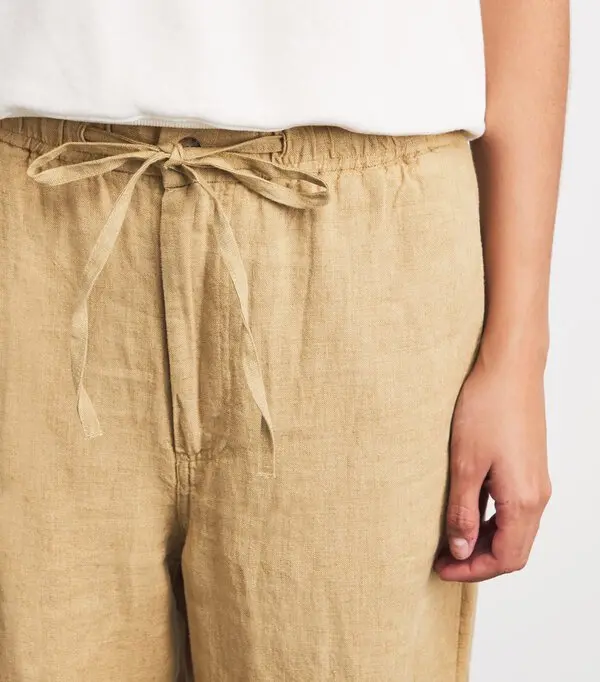 Polo Ralph Lauren Linen Drawstring Wide-leg Trousers - Beige