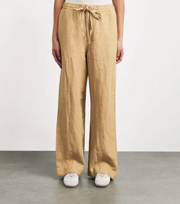 Polo Ralph Lauren Linen Drawstring Wide-leg Trousers - Beige