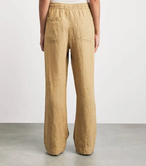 Polo Ralph Lauren Linen Drawstring Wide-leg Trousers - Beige