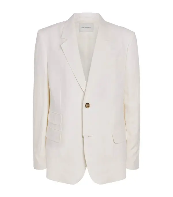 Ami Single-breasted Blazer - White