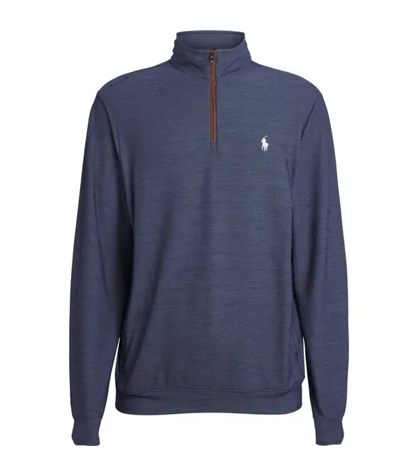 Rlx Ralph Lauren Quarter-zip Polo Pony Sweatshirt - Navy