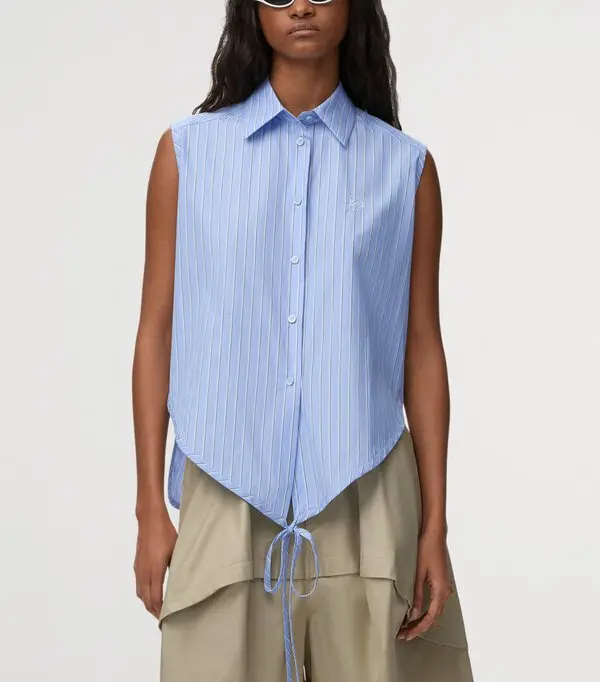 Loewe X Paula's Ibiza Striped Sleeveless Shirt - Blue