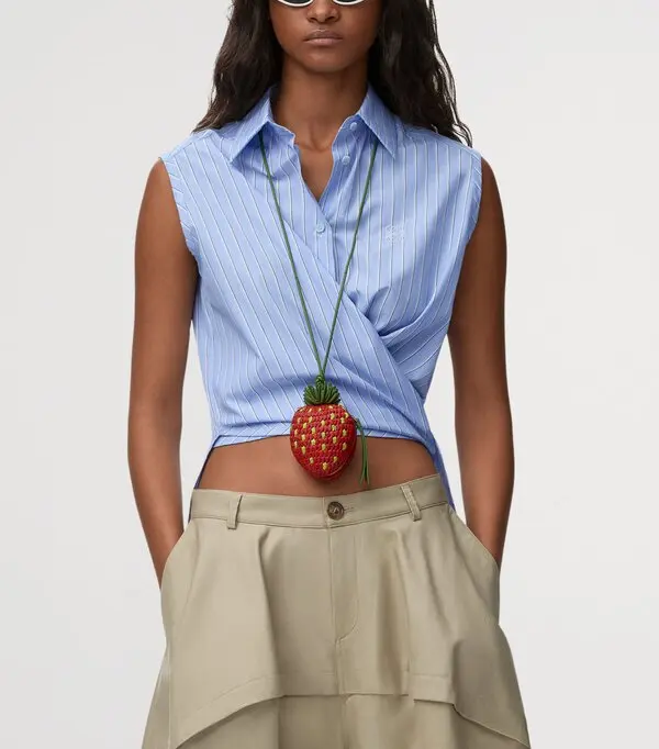 Loewe X Paula's Ibiza Striped Sleeveless Shirt - Blue