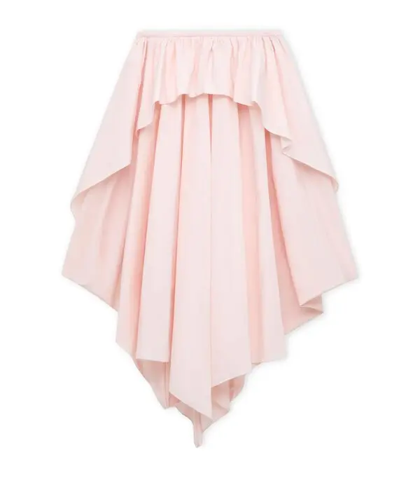 Loewe X Paula's Ibiza Cotton Draped Midi Skirt - Pink