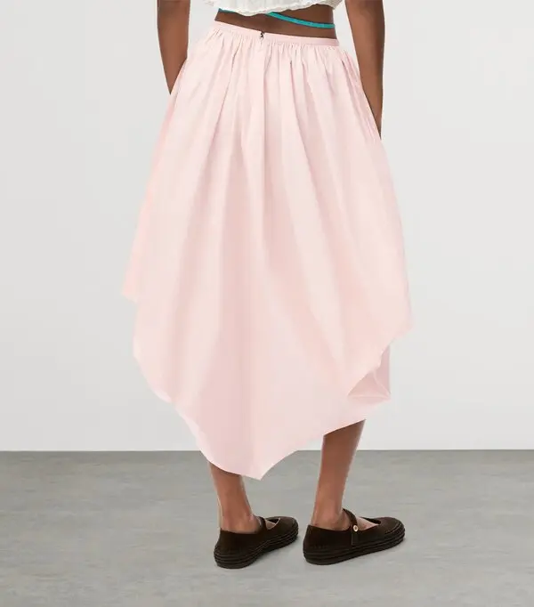 Loewe X Paula's Ibiza Cotton Draped Midi Skirt - Pink