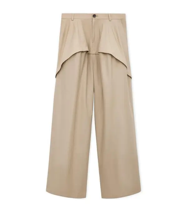 Loewe X Paula's Ibiza Cotton Panelled Trousers - Beige