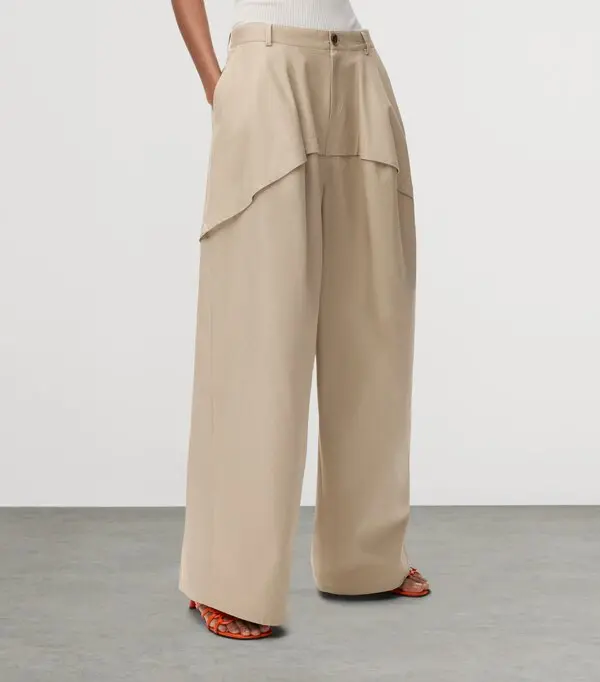 Loewe X Paula's Ibiza Cotton Panelled Trousers - Beige