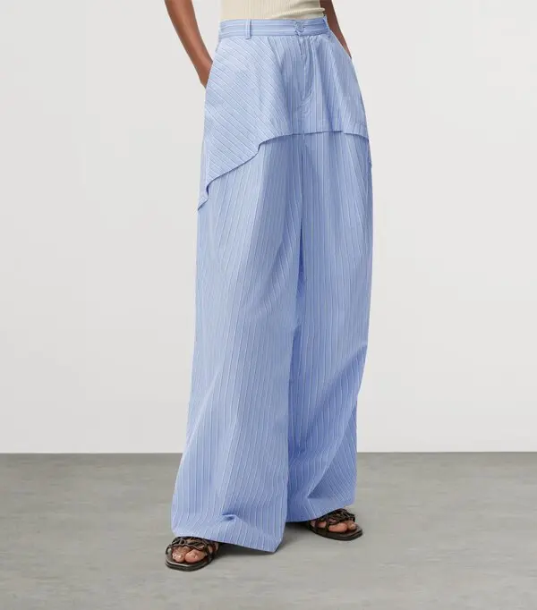 Loewe X Paula's Ibiza Striped Paneled Trousers - Blue