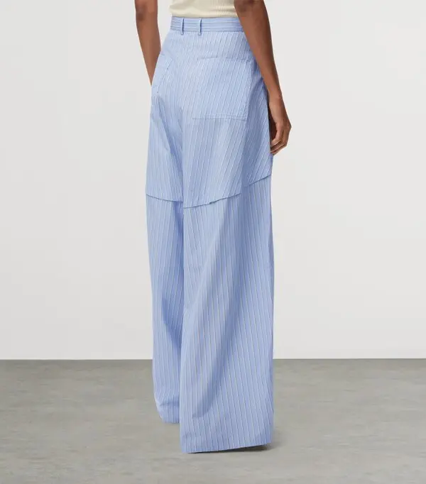 Loewe X Paula's Ibiza Striped Paneled Trousers - Blue