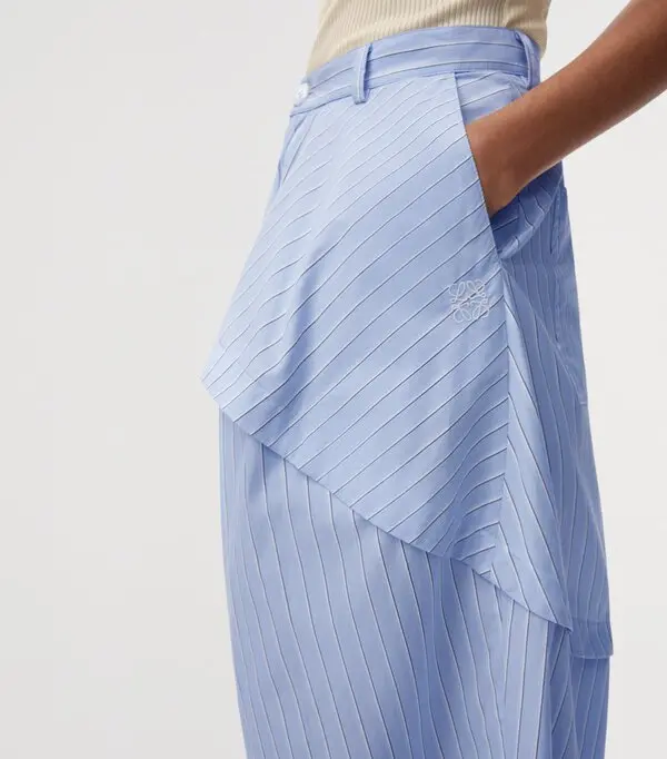 Loewe X Paula's Ibiza Striped Paneled Trousers - Blue