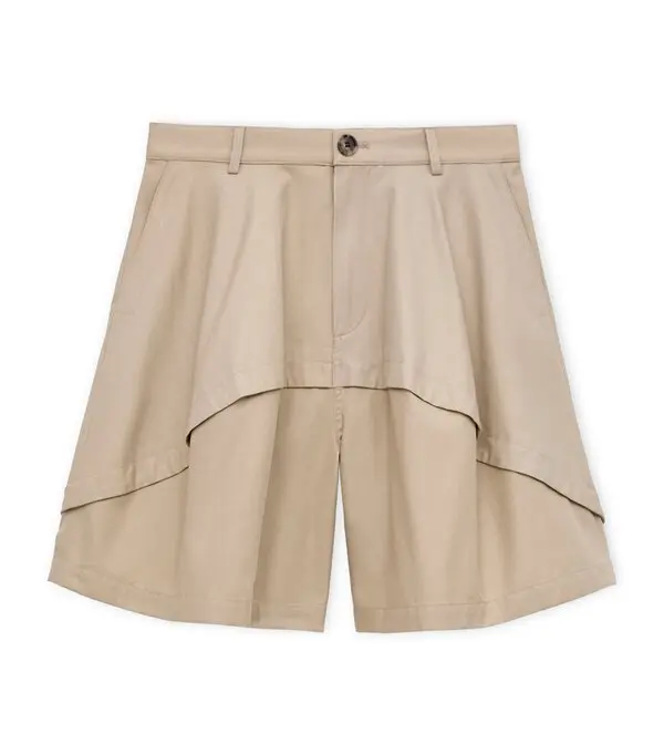 Loewe X Paula's Ibiza Panelled Cotton Shorts - Beige