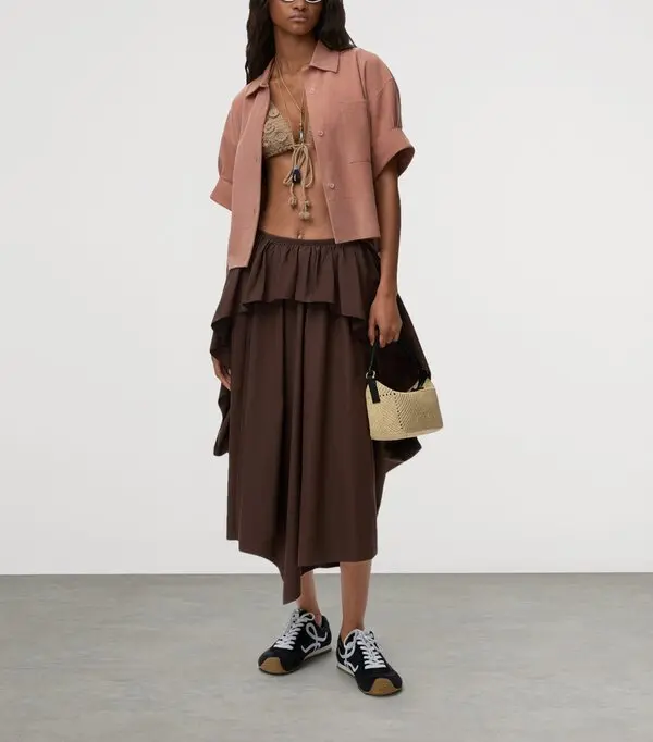 Loewe X Paula's Ibiza Suede Short-sleeve Shirt - Pink