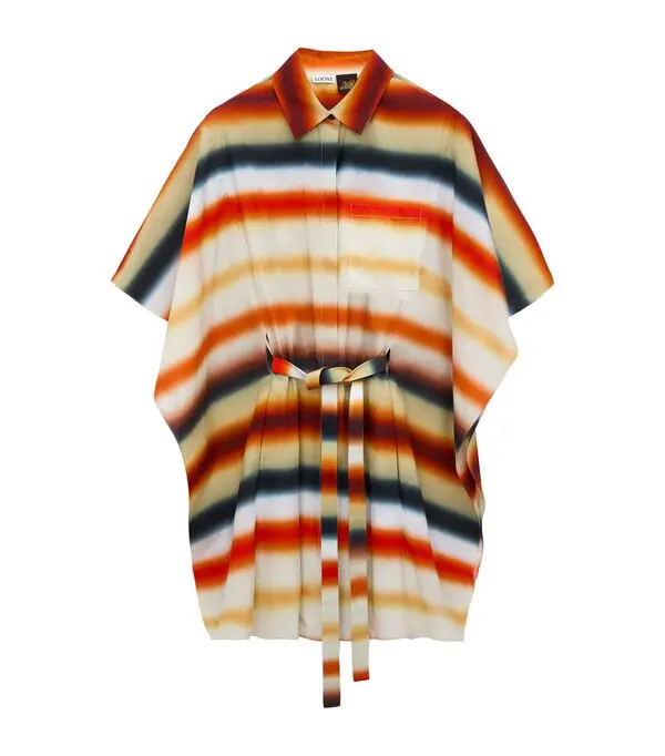 Loewe X Paula' Ibiza Cotton-blend Stripe Kaftan - Orange