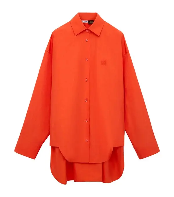 Loewe X Paula's Ibiza Cotton-blend Anagram Shirt - Orange