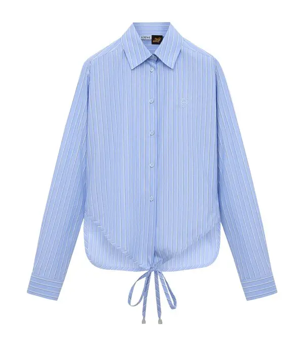 Loewe X Paula's Ibiza Cotton-blend Stripe Shirt - Blue