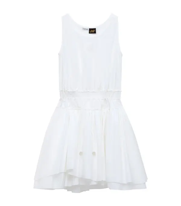 Loewe Cotton Poplin Mini Dress - Beige