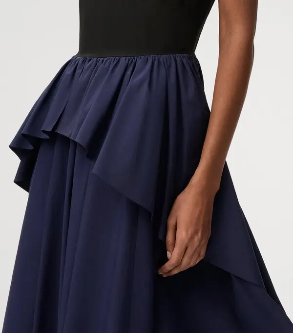 Loewe Cotton Asymmetric Midi Dress - Navy