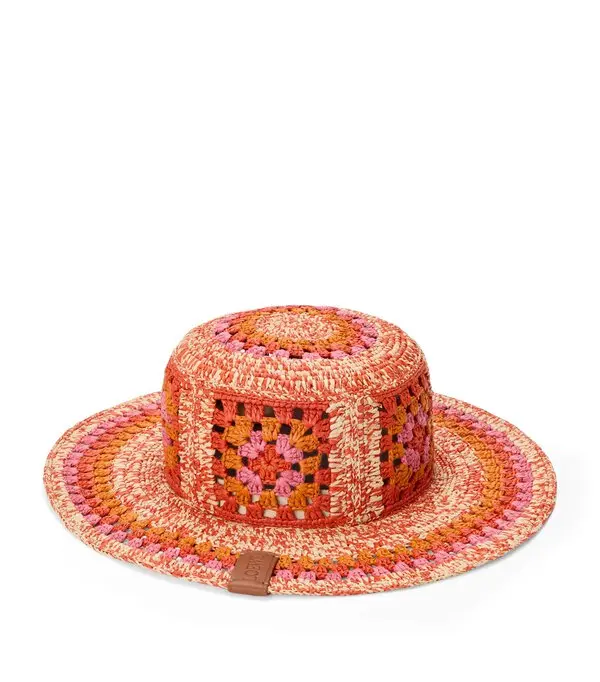 Loewe X Paula's Ibiza Raffia Crochet Hat - Orange