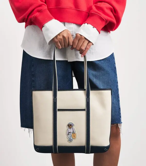 Polo Ralph Lauren Canvas Polo Bear Tote Bag
