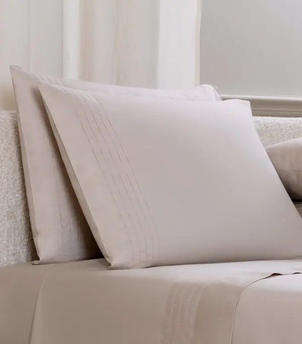 Frette Cotton Lush Ajour Standard Pillowcase Set - Grey