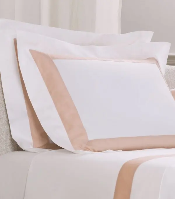 Frette Cotton Breeze Border Standard Pillowcase - Pink