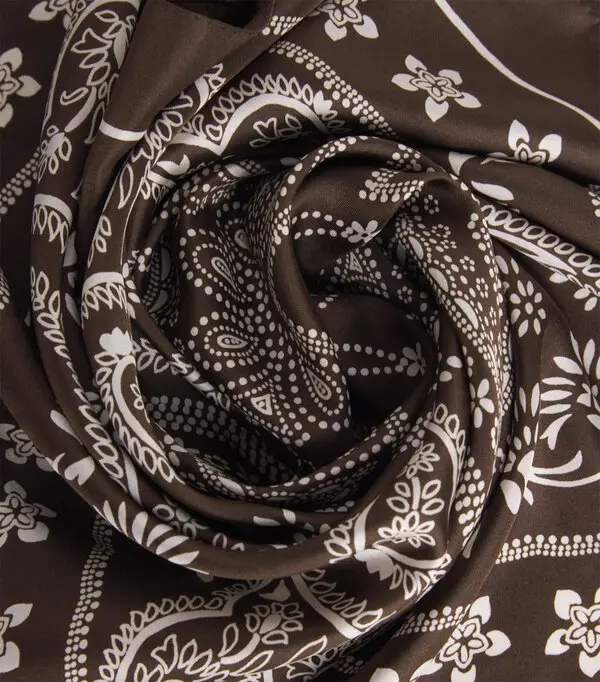Sandro Silk Printed Bandana - Brown