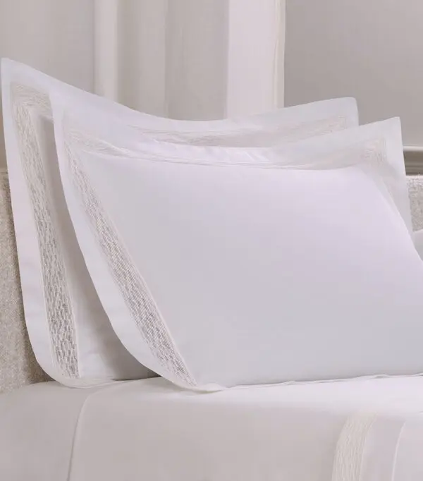 Frette Cotton Balance Lace Oxford Pillowcase - Ivory