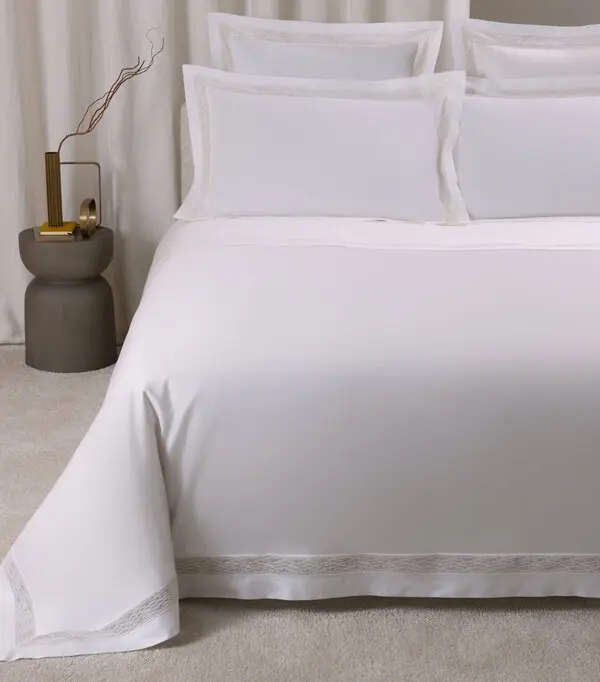 Frette Cotton Balance Lace Queen Duvet Cover - Ivory