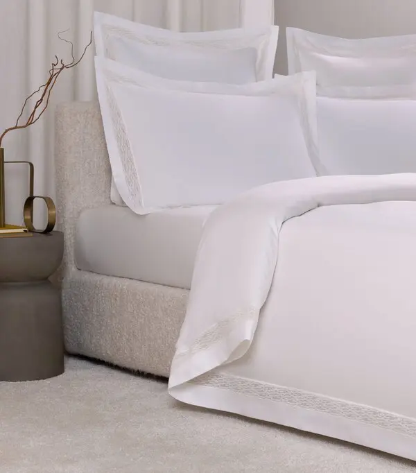 Frette Cotton Balance Lace Queen Duvet Cover - Ivory