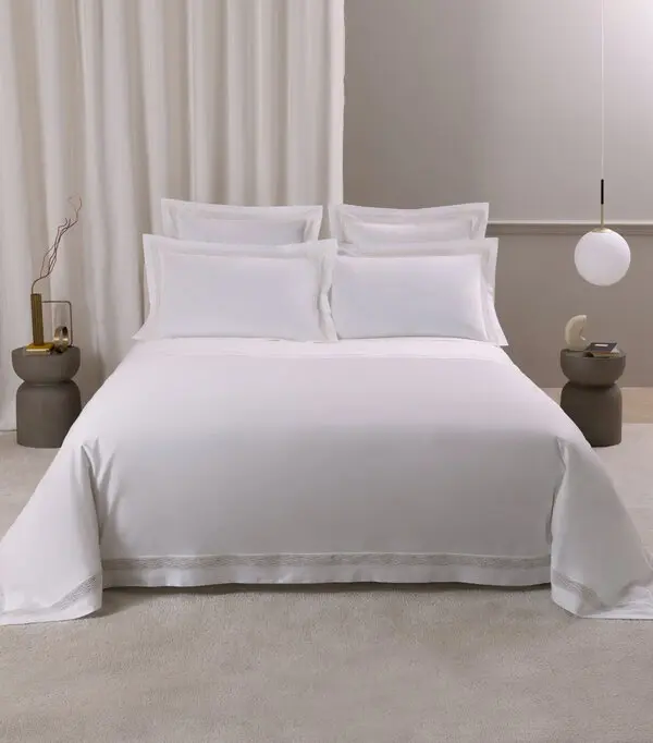 Frette Cotton Balance Lace Queen Duvet Cover - Ivory