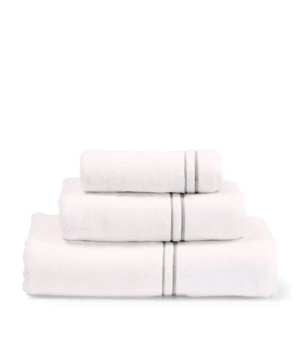 Frette Cotton Layering Embroidery Guest Towel - Beige