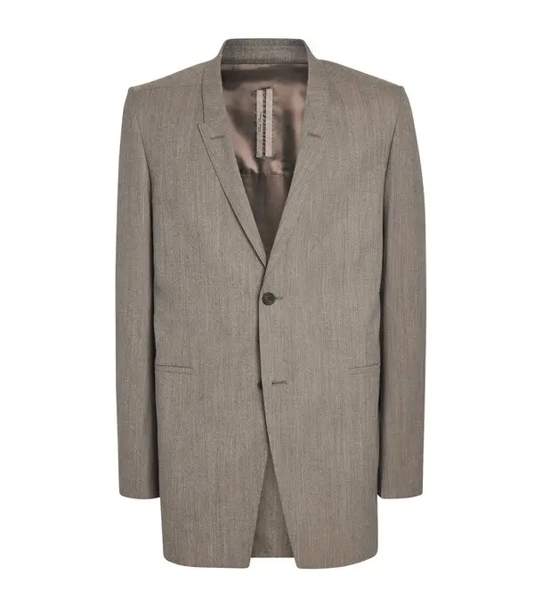 Rick Owens Wool Concordian Blazer - Grey