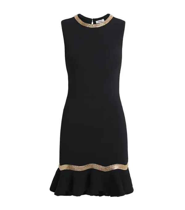 Sandro Knitted Chain-detail Mini Dress - Black