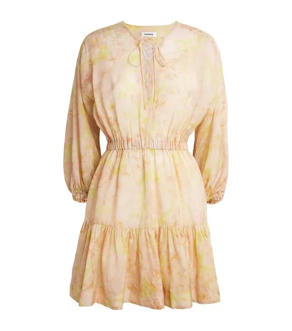 Sandro Floral Print Mini Dress - Pink