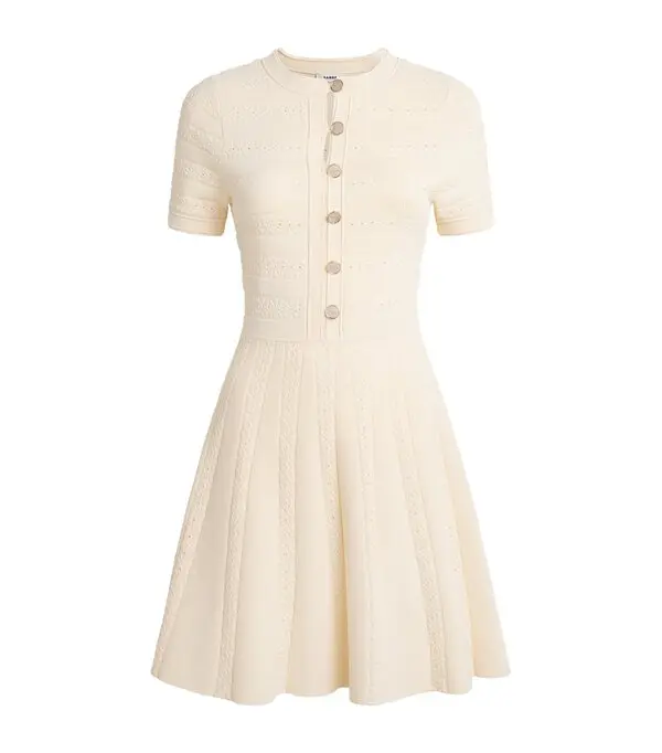 Sandro Knitted Button-up Mini Dress - Beige