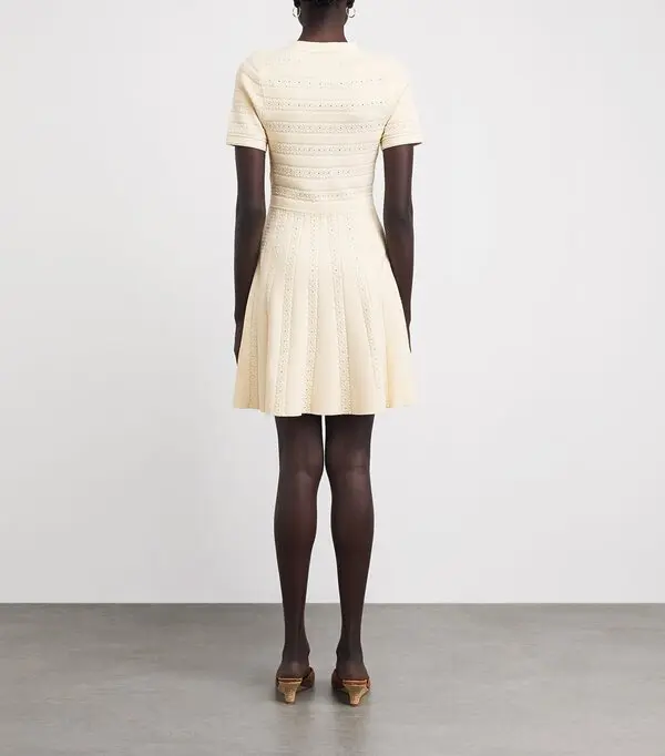 Sandro Knitted Button-up Mini Dress - Beige