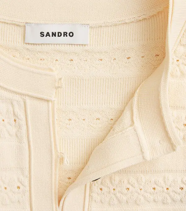Sandro Knitted Button-up Mini Dress - Beige