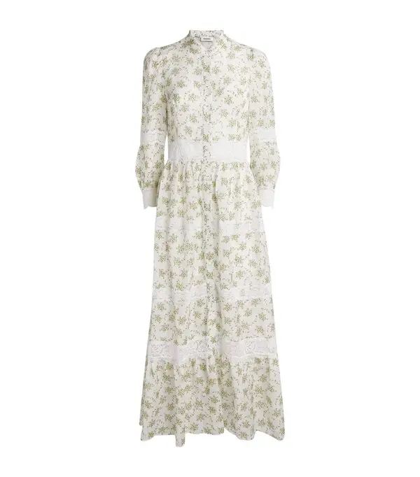 Sandro Lace Floral Midi Dress